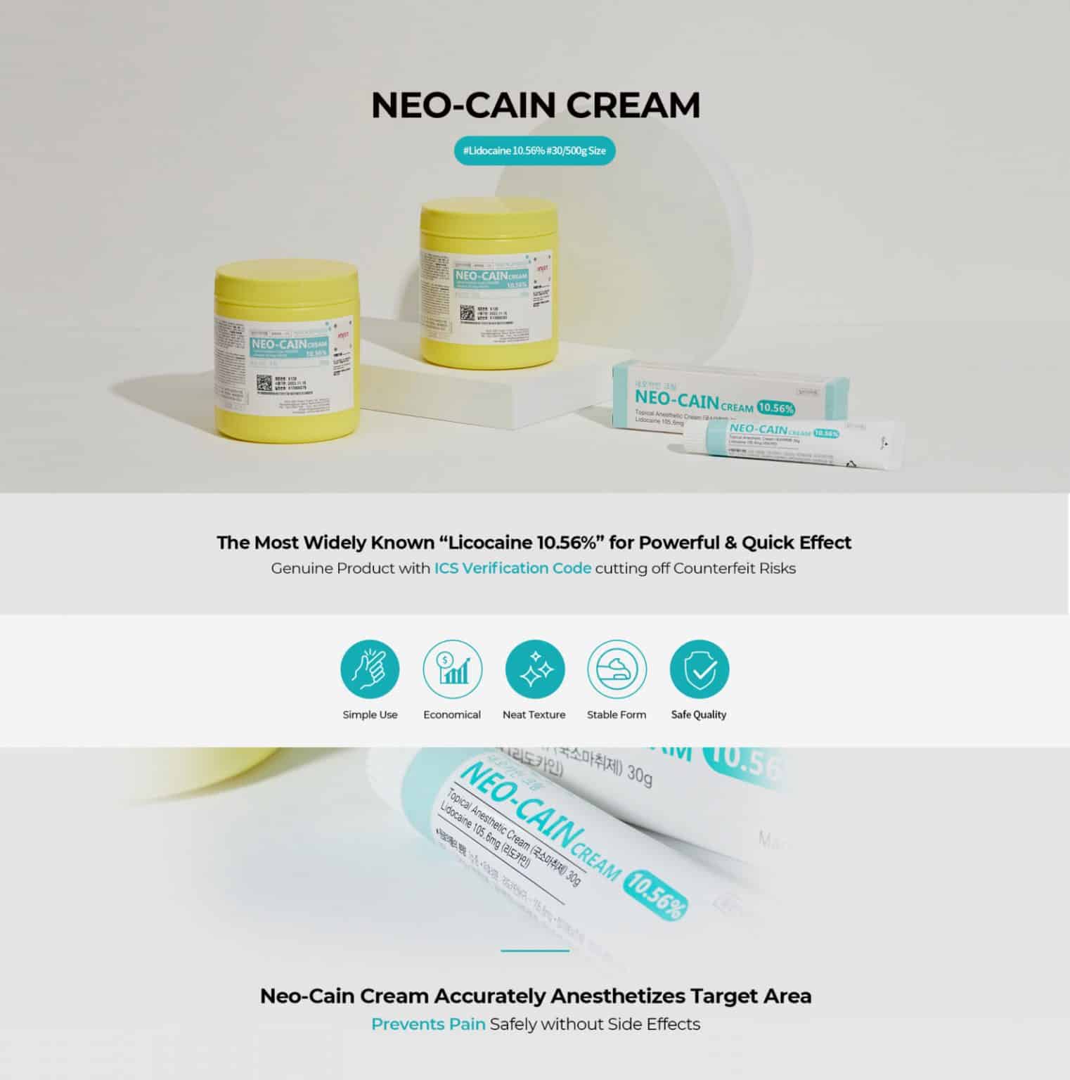 NEO-CAIN Cream 10.56% The Skin Before Syringe Injection Or Surgical ...